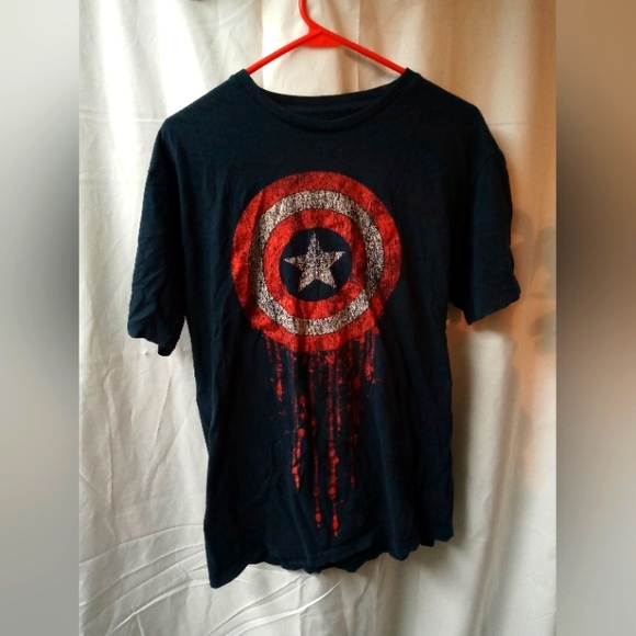 Marvel | Shirts | Marvel Captain Americas Bleeding Shield Graphic ...